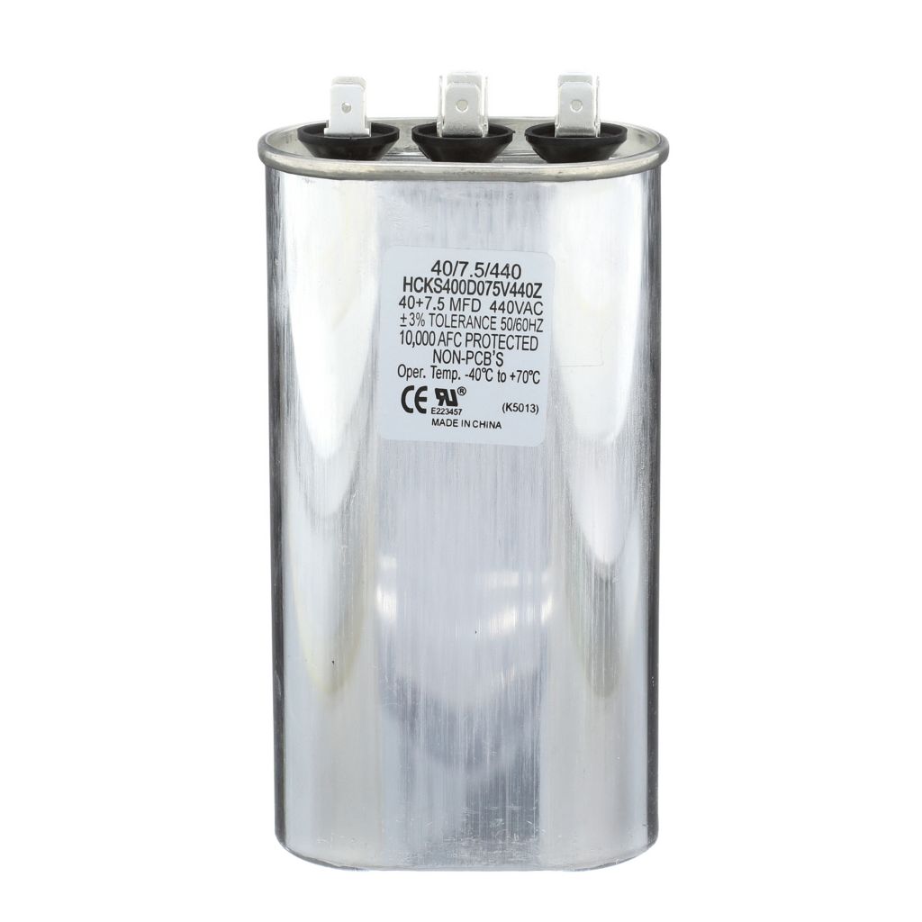 TP-CAP-40/7.5/440 - Oval Run Capacitor 40+7.5 MFD 440 VAC – tradeprohvac