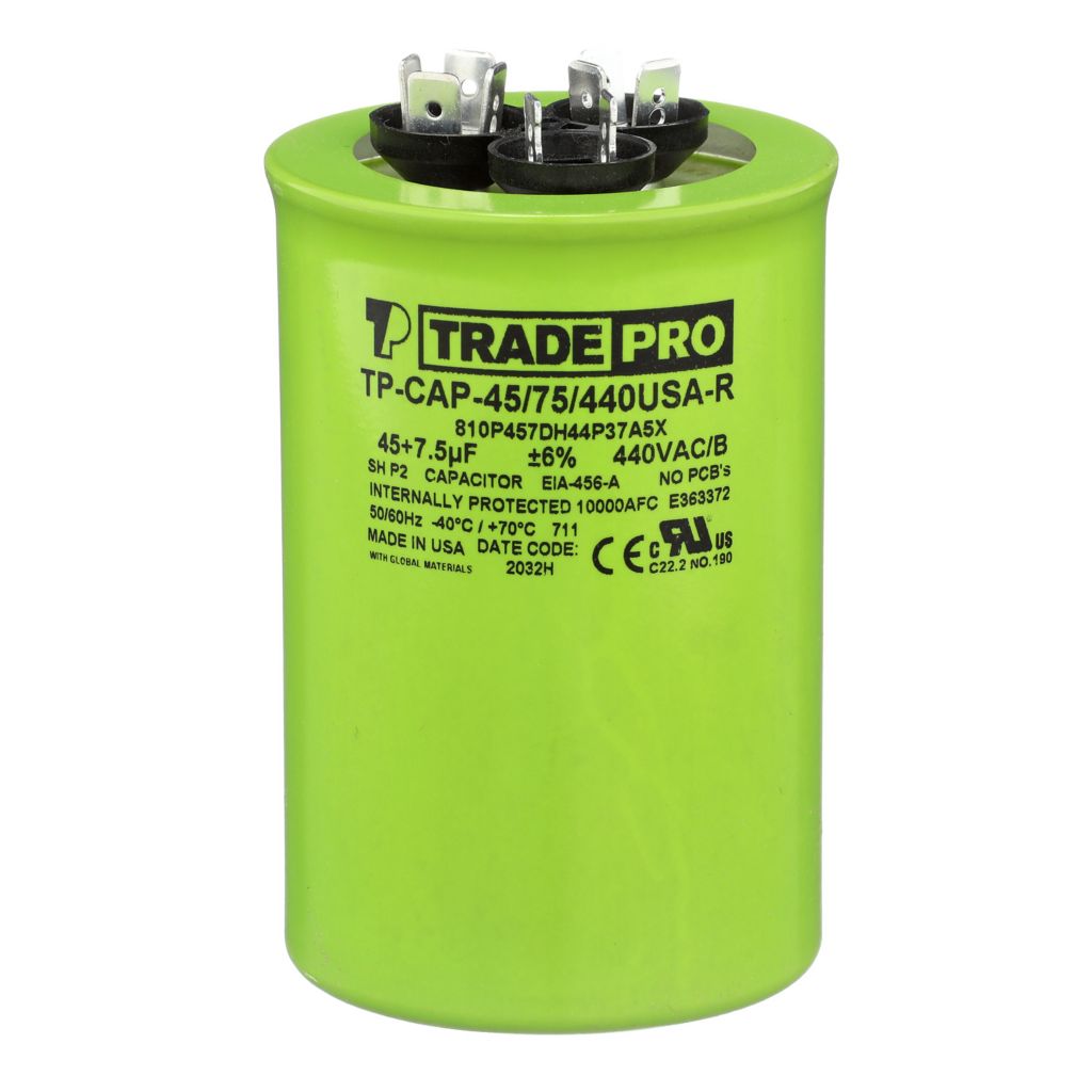 TP-CAP-45/7.5/440USA-R - Round Dual Run Capacitor 45+ 7.5MFD 440/370V ...